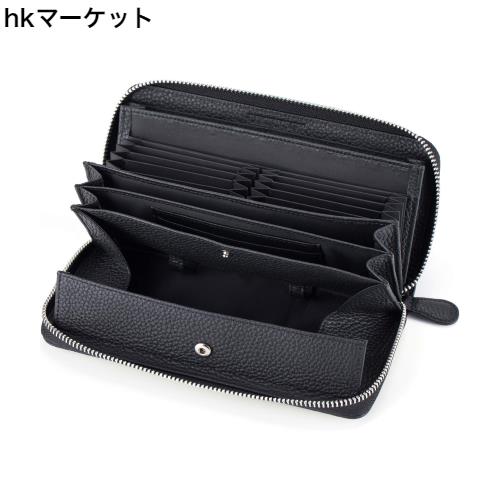[LUCKYSGY] 多機能 財布 牛革 レシート すっきり 長財布 レディース カード18枚 大容量 本革 ラウンドファスナー ウォレット BOX型小銭入