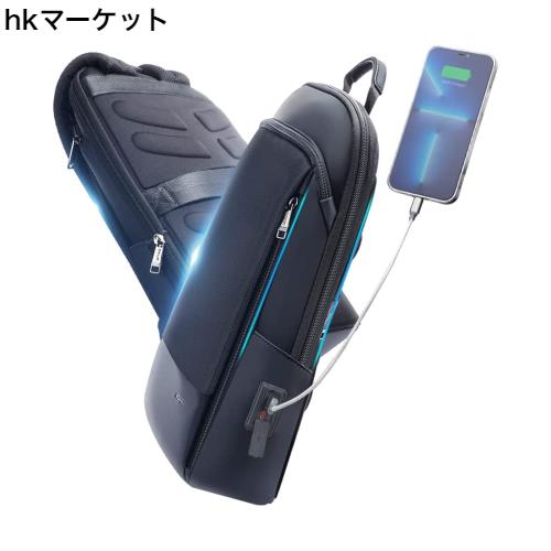 [BOPAI] リュックメンズ 超軽量 ビジネスリュック USB充電ポート付き バックパック盗難防止 薄型 ラップトップバッグ 防水リュック 通勤