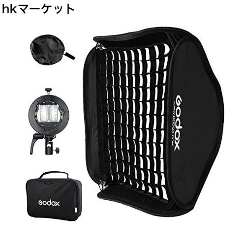 【Godox正規代理】GODOX 80x80cm グリッドソフトボックス+S2型ボーエンズマウントブラケット セット 折りたたみ 迅速収納 ボックス クリ