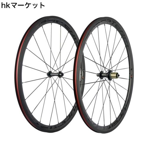 SUPERTEAM 38/23mm カーボン ファイバー ロードバイクーホイールセット700c ホイール R13 ハブ ブ (透明な)