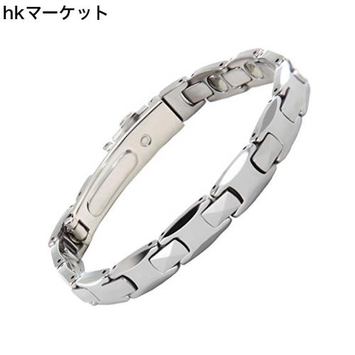 [はち] 12粒 純度99.99％ ゲルマニウム ブレスレット メンズ 静電気除去ブレスレット タングステン シルバージュエリー (20.5 cm)
