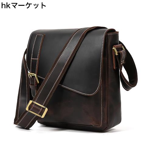 [Ariga] ショルダーバッグ メンズ 革 牛革 斜め掛けバッグ メッセンジャーバッグ 通勤 旅行 本革 レザー ブラウン
