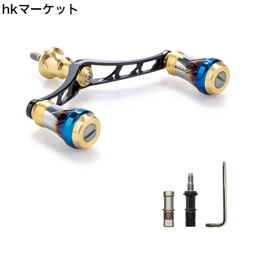 HEIGHTEN 改良 98mm リール ハンドル 6色 70航空アルミ製 シマノ ダイワ 通用 スピニングリール 用 Arch Aurora (ゴールド＆ブラック) (95