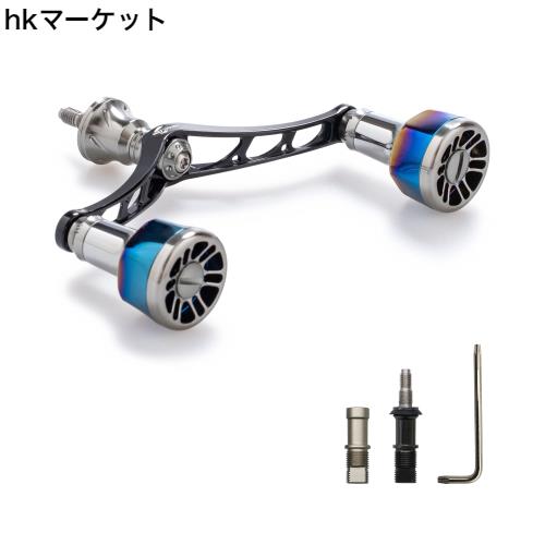 HEIGHTEN 110mm/98mm リール ハンドル シマノ(Shimano) ダイワ(DAIWA) 通用 スピニングリール用 Arch Engine (ガンメタル＆ブラック) (11