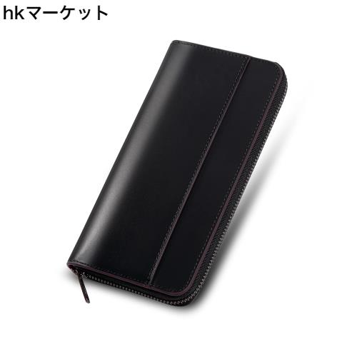 財布 メンズ 長財布 日本製 栃木レザー 一流の財布職人が作る 本革 大容量 ykkファスナー 紳士 サイフ (ブラック)
