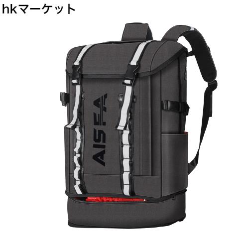 [AISFA] リュックメンズ リュックサックバックパック スクエア 30L 防水 17インチ PC ビジネス ラップトップバック USB充電ポート付き ア
