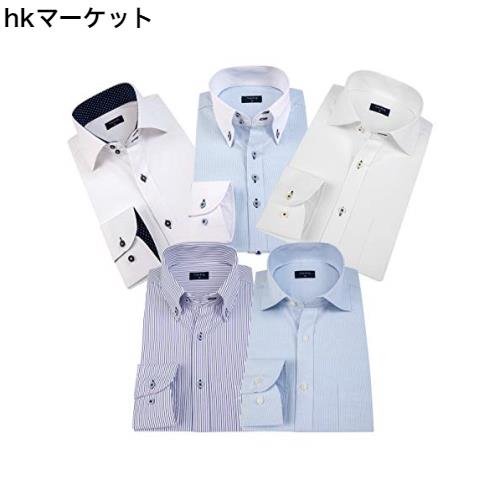 [トリー リング] ワイシャツ 長袖 5枚セット メンズ ビジネス シャツ 多色選択 (LL, Type B)