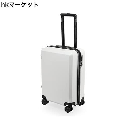 [タビトラ] スーツケース キャリーケース 機内持込 ファスナーフレーム ダブルキャスター TSAロック 旅行 出張 超軽 8輪 ホワイト XS