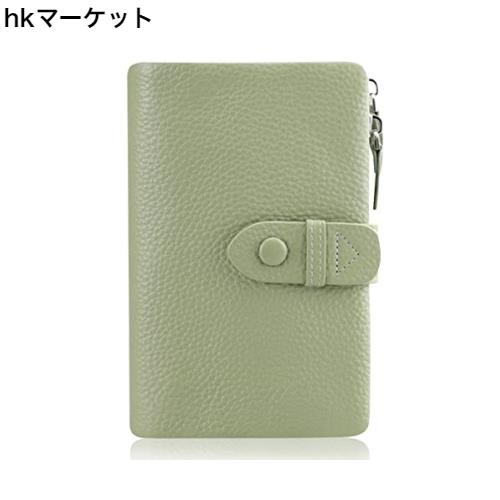 [F.ZH] 二つ折り財布 レディース？短財布 本革製 小銭入れ付 18カード入れ お札入れ 大容量 小型 軽量 多機能 ダブルボタン ダブルファス