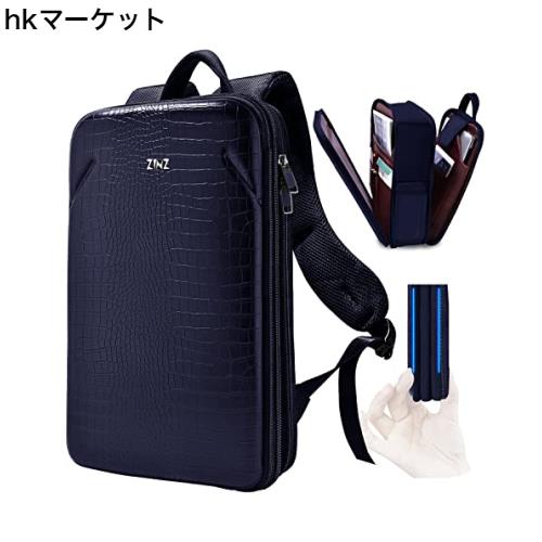 [ZINZ] 薄型 拡張可能 ラップトップバックパック 15 15.6 16 インチ 防水 USB 充電ポート 盗難防止 ワンピースシェル超保護 通勤 出張 旅
