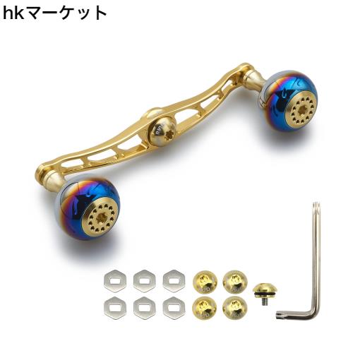 HEIGHTEN 130/115mm リール ハンドル シマノ ダイワ アブガルシア 通用 ベイトリール 用 Aurora Series (130mm, ゴールド) (377)