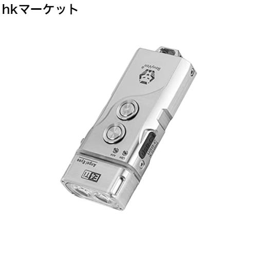 RovyVon E4 チタン LED 懐中電灯 USB C 充電式 700 ルーメン 超高輝度 AAA ポケット懐中電灯 デュアル パワー ミニ ハンドヘルド サイズ