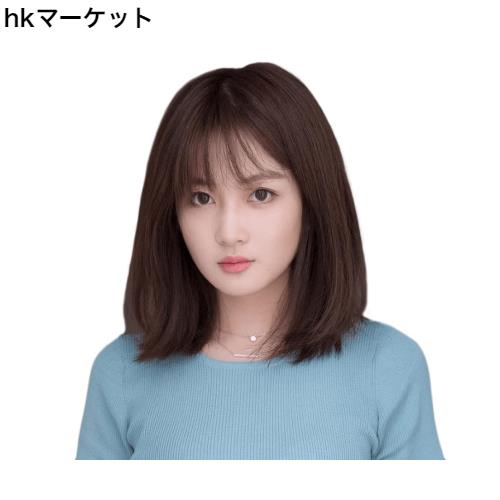 YXO 人毛フルウィッグ セミロング ボブ つむじ手植え 小顔 ストレート 医療用 ミディアムヘア レディース 女性用 かつら 空気感 自然 wig