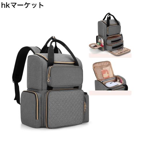 Luxja マニキュア収納 リュック 70ボトル用 仕切り 2つの取り外し可能なポーチ付き ネイルライト 収納 マニキュアケース 3WAY 持ち運び