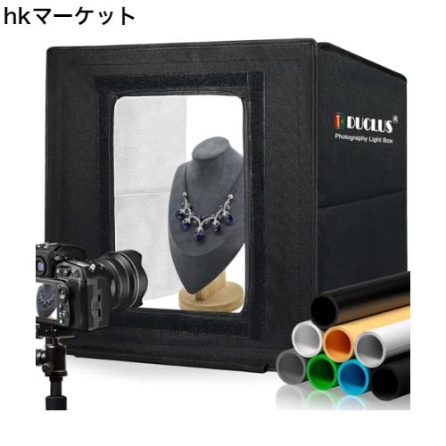 撮影ボックス 40cm 折りたたみ DUCLUS Light Box 撮影用ブース 簡易 写真スタジオ 明るさ調節可能 160個LED ライト、8枚商品撮影 背景