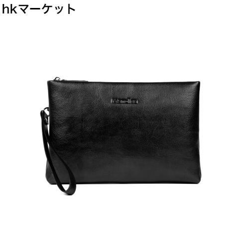 [マンディーヴァ] クラッチバッグ セカンドバッグ メンズ 結婚式 本革 ハンドバッグ 大容量 トップレザー (ブラック01)