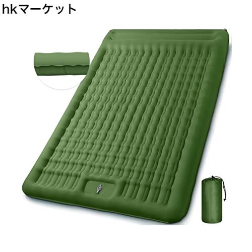GDREAMT ダブル エアーマット キャンプ マット コンパクト 【幅広135cm・厚さ12CM】 エアマット 2人用 枕付き 寝心地よい 厚手 持ち運び