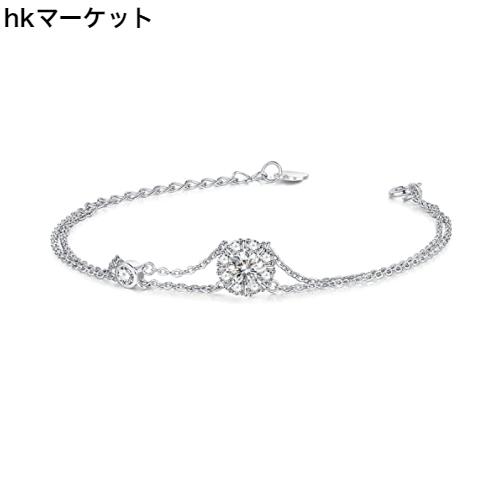 ブレスレット レディース 12ヵ月 誕生石 2連ブレスレット お花 シルバー アクセサリー プラチナメッキ 誕生日 母の日 プレゼント 綺麗なB