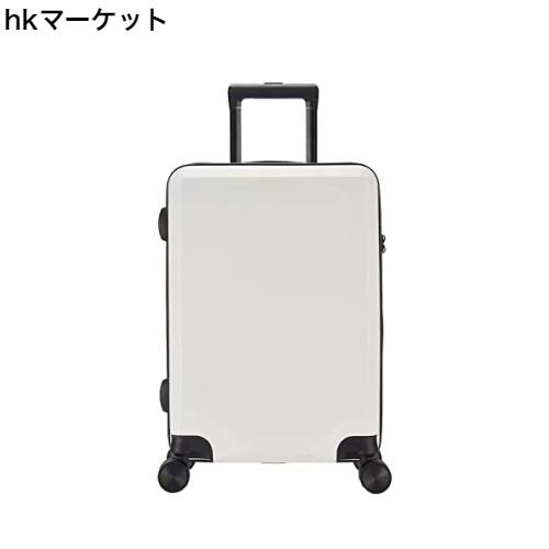 [タビトラ] スーツケース キャリーケース 機内持込 ファスナーフレーム ダブルキャスター TSAロック 旅行 出張 超軽 8輪 ホワイト S