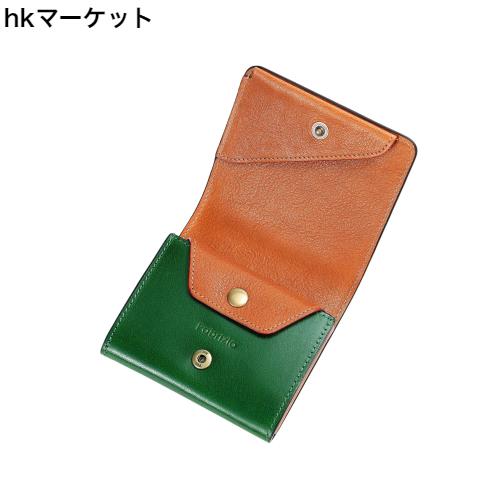 [ファブリツィオ] 財布 メンズ レディース 2つ折り 小銭入れ ミニ財布 小さい 薄い コンパクト 柔らかい 使いやすい イタリアン レザー
