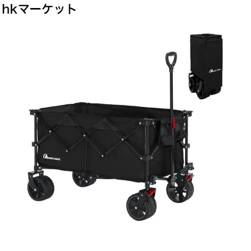 MOON LENCE キャリーワゴン 【ブレーキ付き】折りたたみキャリーカート 大容量156L 幅広大型タイヤ アウトドア キャンプ レジャー BBQ 運