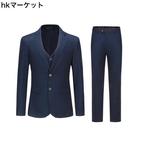 [YFFUSHI] スーツ メンズ 3点セット ジャケット スラックス ベストチェック ビジネス カラバリ豊富