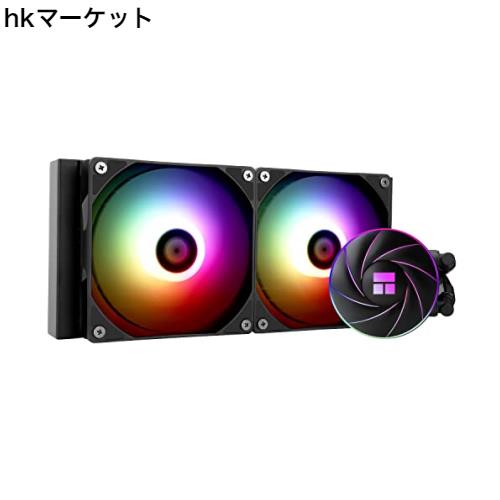 Thermalright AQUA ELITE 240 BLACK ARGB 水冷CPUクーラー、240クーラーサイズ、120mm PWMファン×2、S-FDBベアリング、AMD/AM4 ...