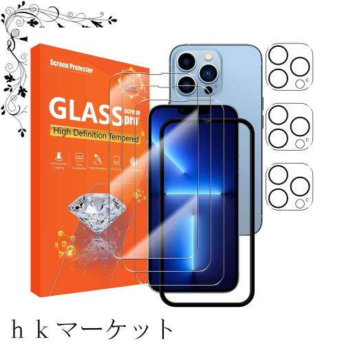 その他家電 seninhi [3+3Pack] for iphone 13 Pro 6.1inch Screen Protector 3Pack + Camera Lens Protector 3Pack, Tempered Glass Screen Protecto
