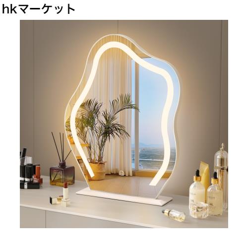 FENCHILIN 女優ミラー 鏡 卓上 壁掛け 2WAY ライト付き 化粧鏡 ハリウッドミラー 女優鏡 卓上鏡 壁掛けミラー led ミラー 三色照明モード