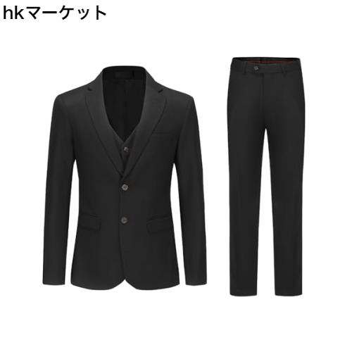 [YFFUSHI] スーツ メンズ 3点セット ジャケット スラックス ベストチェック ビジネス カラバリ豊富