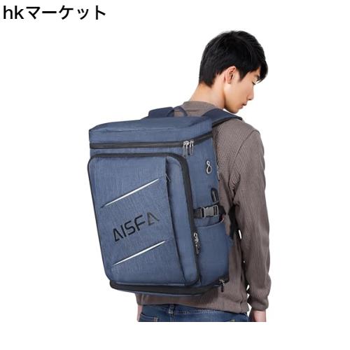 [AISFA] リュック メンズ リュックサック ビジネスリュック スクエア バックパック 17インチ PC ビジネス 30L 大容量 USB充電ポート付き