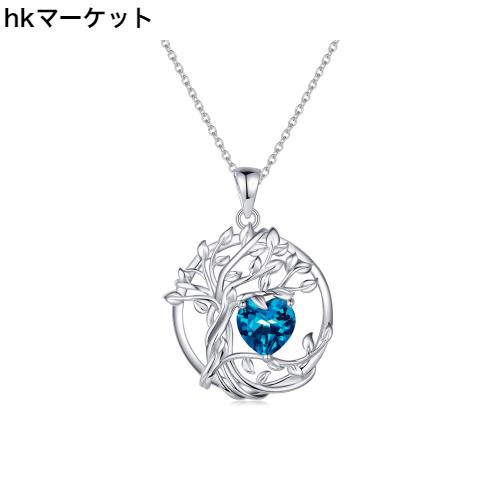 [AGVANA] ネックレス レディース トパーズ 11月 誕生石 生命の樹 モチーフ プラチナメッキ シルバー 925 魔除け お守り ジュエリー アク