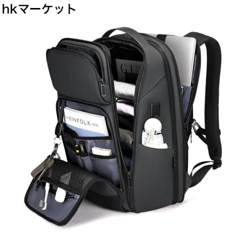[FENRUIEN] リュック メンズ ビジネスリュック リュックサック 大容量 PCリュック 防水 17インチ ビジネスバッグ マチ拡張 USB充電ポート