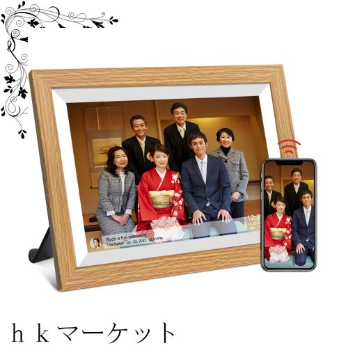 32GBデジタルフォトフレーム WiFi 10.1インチ スマートデジタルフォトフレーム 1280x800 IPS HD タッチスクリーン、自動回転、スライドシ