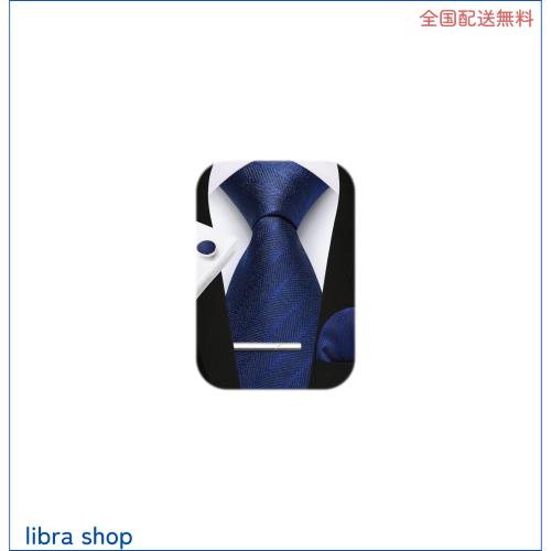 [HISDERN] ネイビー ネクタイ メンズ ビジネス ネクタイ チーフ タイピン カフスボタン 4点セット ストライプ柄 就活 入学式 卒業式 二次の通販はau PAY マーケット ...