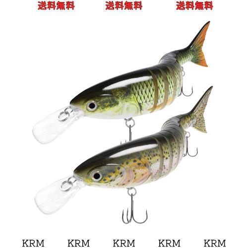 TRUSCEND バス トラウト用釣りルアー マルチジョイント スイムベイト スローシンキング バイオニック スイミング ルアー バス 淡水 海水