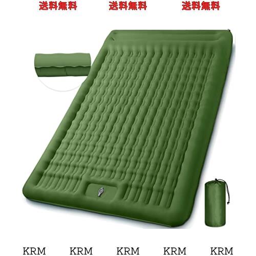 GDREAMT ダブル エアーマット キャンプ マット コンパクト 【幅広135cm・厚さ12CM】 エアマット 2人用 枕付き 寝心地よい 厚手 持ち運び