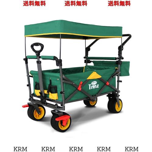 TMZ折りたたみ式全地形ガーデン車両、屋外キャンプキャンプ車両、取り外し可能なルーフ、伸縮式プルロッド、マルチスピード調整可能プッ