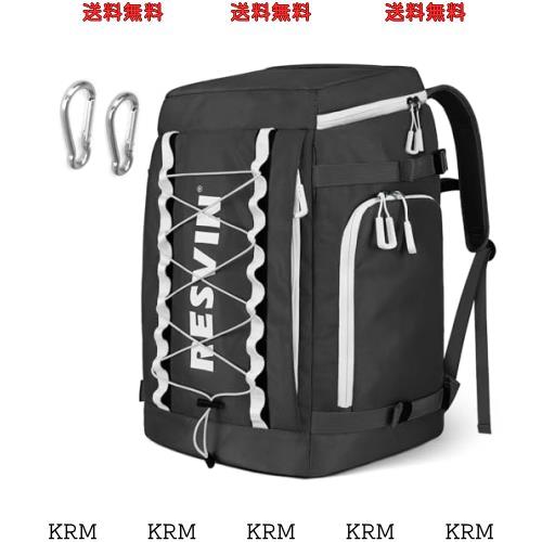 RESVIN スノーボード バックパック スキーブーツバッグ、大容量55Lスキーブーツバックパック 1680Dナイロン防水スキーバッグ、ヘルメット