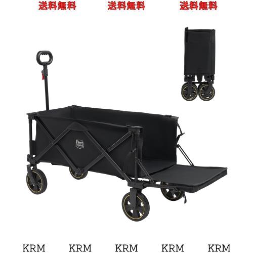 TIMBER RIDGE アウトドアワゴン 折り畳み 長物対応 ワンタッチ収束式 耐荷重100kg 自立収納 大容量130L+43L 収納ポケットつき キャリーワ