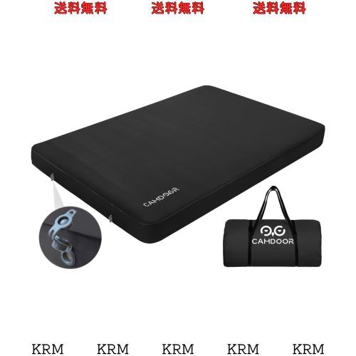 CAMDOOR キャンプ マット エアーマット ダブル 厚手 10cm 【90秒自動膨張･ソフトな手触り】インフレーターマット 自動膨張 キャンパー 車