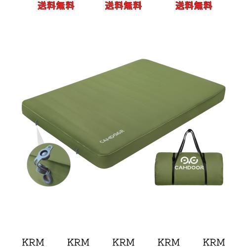 CAMDOOR キャンプ マット エアーマット ダブル 厚手 10cm 【90秒自動膨張･ソフトな手触り】インフレーターマット 自動膨張 キャンパー 車