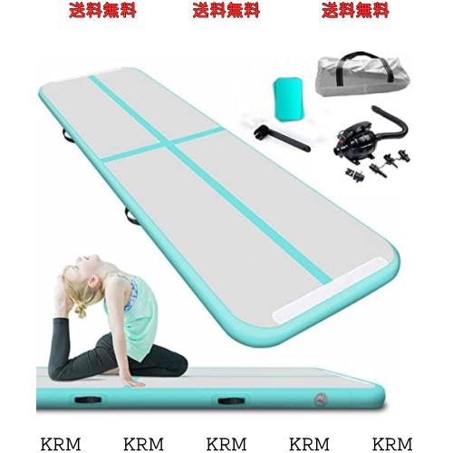 エアートラック 体操 エアマット タンブリングマット 3/4/5/6M長さ１ｍ幅10/20cm厚 体操転倒マット インフレータブル エアーポンプ付き