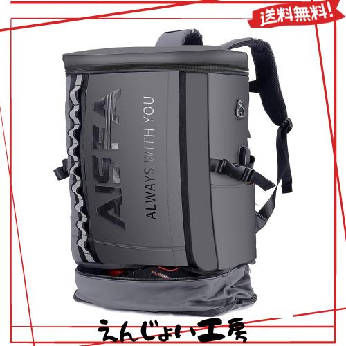 [AISFA] リュック メンズ リュックサック スクエア バックパック 防水17インチ PC ビジネス ラップトップバック USB充電ポート付き 30L