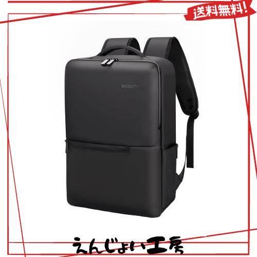 [ecoofee] リュック ビジネスリュック メンズ 防水 15.6インチ PCリュック 止水ファスナー 軽量 リックサックメンズ 大容量 A4収納可 色: ブラック