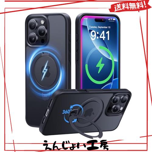 【2024最高傑作＆定点360度回転】CASEKOO iPhone 16 Pro 用 ケース 米軍MIL規格 耐衝撃 MagSafe対応 高耐久性【横縦両立・角度自由調整】