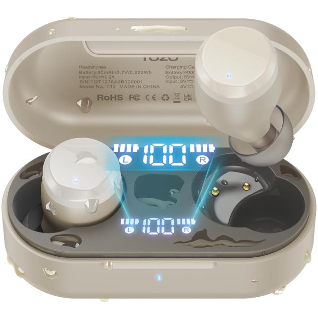 TOZO Tonal Dots (T12) ワイヤレスイヤホン【2024新登場 Bluetooth 5.3】ENC ノイズキャンセリング 専用アプリ LEDディスプレイ電池残量