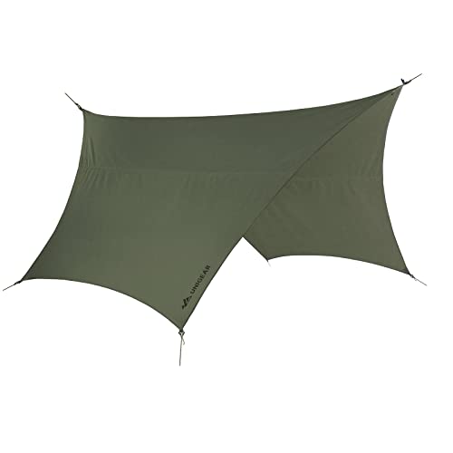 Unigear ヘキサタープ tcタープ ポリコットン 5m延長ベルト付き 4.2ｍｘ4.1ｍ テントとの取り組み可能 焚き火 遮光 遮熱 難燃 軽量 コン