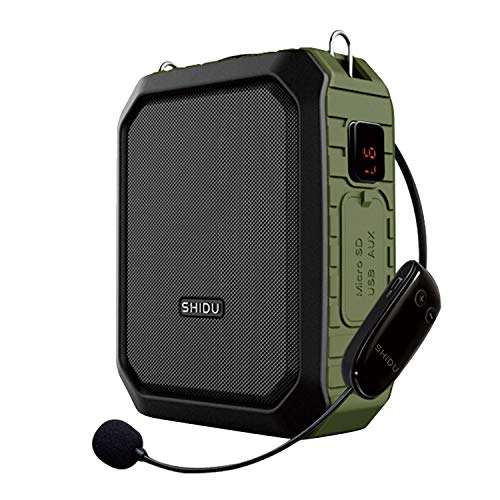 拡声器 ポータブル拡声器 ハンズフリー 小型スピーカー防水 18W 4400mAh 録音/AUX/USB/TFカード対応 イベントスピーチ 観光ガイド 学校授