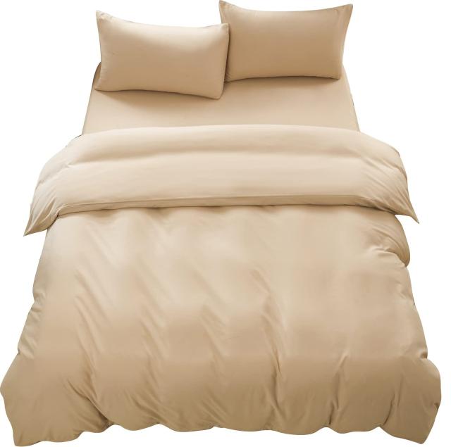 布団カバーセット 寝具カバーセット 綿混 無地 洗い替え 速乾 防ダニ (ベージュ, ベッド用セット？セミダブル)の通販はau PAY マーケット - ks-shop2 | au PAY ...